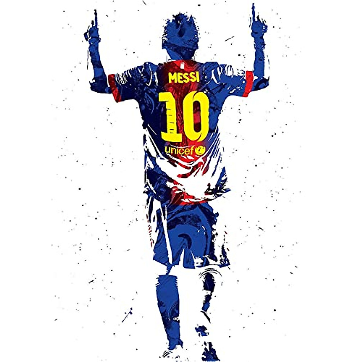 Lionel Messi Poster Decorative Canvas Wall Art Living Room Soccer poster Messi posters for boys bedroom Victory Pose Frameless Canvas 16x24 inches (40x60cm)