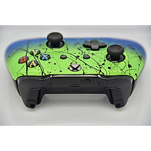 Hand Airbrushed Fade Custom Controller - Compatible with Xbox One (Matte Green & Blue)