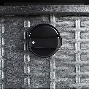 RST Brands Sego Lily Logan Steel Outdoor Patio Round Fire Table, with Fiber Concrete Top, 40000 BTUs, PE Wicker, Backyard, 30x30 Inch, Gray