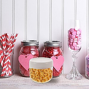 Cabilock 2PCS Glass Storage Jars Airtight Food Containers with Lids 280ml Small Clear Canisters for Pantry Kitchen Tea Coffee Sugar Snack Cereal