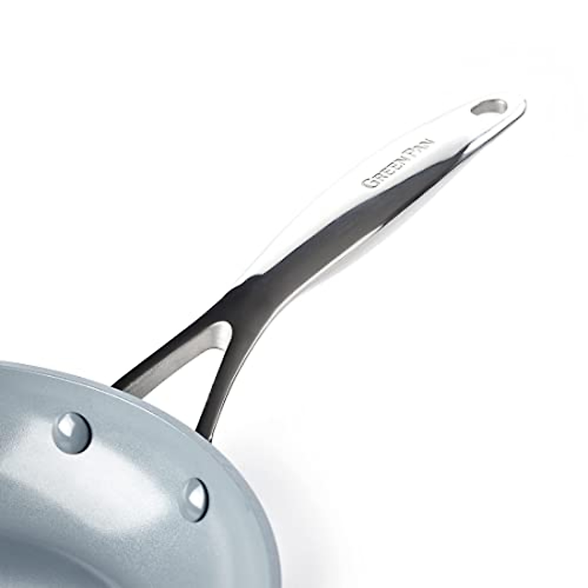 GreenPan Valencia Pro Hard Anodized Healthy Ceramic Nonstick 12" Wok, PFAS-Free, Induction, Dishwasher Safe, Oven Safe, Gray