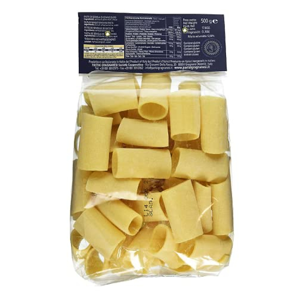 Paccheri Organic Italian Pasta di Gragnano I.G.P.| Pastai Gragnanesi | USDA Certified Organic| 17.6oz (500g)
