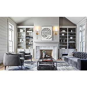 Tumgog Battery Operated Wall Light Set of 2，with Remote Control Dimmable Not Hardwired Wall Sconce Fixtures，Battery Powered Eye Protection Wall Lamp No Wiring Required (Color : Gold)