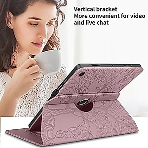 Tablet Case Cover Compatible With Samsung Galaxy Tab A8 10.5-Inch 2021 (SM-X200/X205/X207) Tablet Case 360 Degree Rotating Stand Foldable Tablet Case Tree Of Life Embossed Shell Full Protective Case (