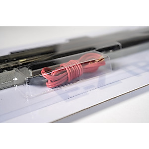 Bachmann Trains - Snap-Fit E-Z Track 9” Straight Terminal Rerailer w/Wire (1/card) - Nickel Silver Rail With Gray Roadbed - HO Scale