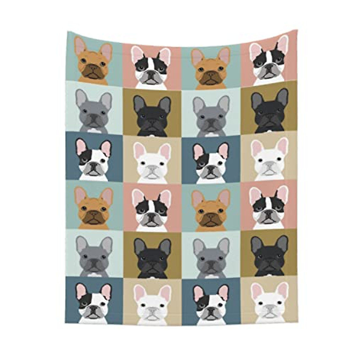 XTGOO Cute French Bulldog Dog Ultra-Soft Fleece Blanket Flannel Velvet Plush Throw Blanket,60x50in
