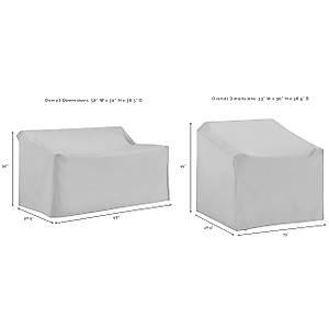 Crosley Furniture Patio Furniture Covers, Waterproof 4-Piece Cover Set for Outdoor Sectional Sofa Sets, Tan