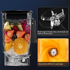 WaterElfo Professional Commercial Blender 2200W 1.58QT 51OZ Quiet Blender Brushless Motors Commercial Smoothies, Frozen Drinks, Self-Cleaning Silver Grey