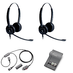 XS 825 Headset Bundle for Training, Coaching, Monitoring, Supervising, Onboarding - Compatible Deskphones Include Avaya, Yealink, Polycom, Cisco, Mitel, Nortel, Toshiba (Stereo, Advanced Bundle)