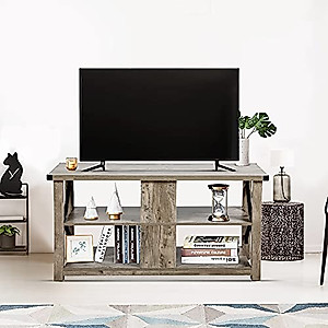 JAXPETY 47" Rustic TV Stand Wood Sofa Table Industrial Entertainment Center 3-Tier TV Console for Living Room, Bedroom, Entryway/Hallway, Gray