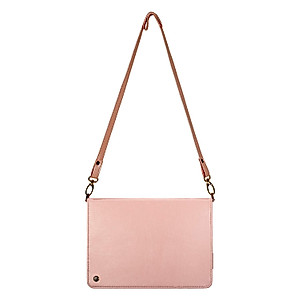 Case for 9.7-inch iPad 2018 2017 (iPad 5th/6th Generation), iPad Air/Air 2 Case, Techcircle Smart Folio Stand PU Leather Crossbody iPad Cover with Hand Strap, Card/Pencil Holder Wallet Case, Rose Gold