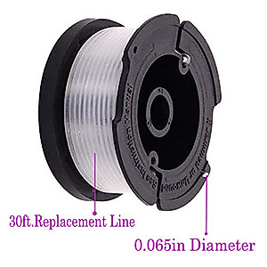 TOPEMAI AF-100 Spool Compatible with Black & Decker AF-100-3ZP, AF100,AF-100-BKP,AF-100-2,GH900 GH600 String Trimmer, 0.065" 30ft Trimmer Line Replacement (6 Spool + 1 Cap and Spring + 1 Goggles)