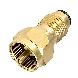 Joywayus 2 Pcs Propane Tank Refill Adapter with 4 Propane Bottle Caps Universal for All 1 lb Propane Tank Small Cylinders - Safest Tank Fill Attachment and Solid Brass Regulator Valve Accessory