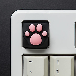 SYA ZOMOPLUS Cute Cat Paw Keycap,Squishy Cat Toes Custom Keycap-1pc Keycap for Mechanical Keyboard,Suitable for Cherry MXGateron Switches-ESC Key Keycap (Black Pink)