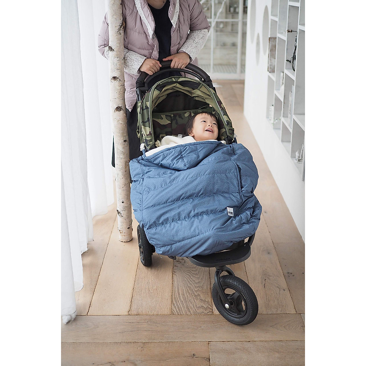 RoSK-Down Pouch 3way-Stroller,Carrier Cover and Car Seat Footmuff, Best for Freezing Winter Conditions (Denim)