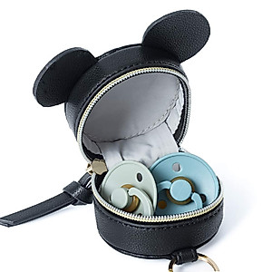 miss fong Leather Diaper Bag Backpack, Diaper Bag Organizer,Small Diaper Bag for Baby Boy,Waterproof Baby Diaper Bags for Travel with USB Charger and Insulated Pockets, Pacifier Holder Case Bundle