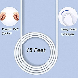 Costyle USB Extension Cable White 15Ft, USB 2.0 Extension Cord Type A Male to A Female White USB Extender Cable for Hard Drive, Security Camera,Printer, USB Keyboard,Mouse