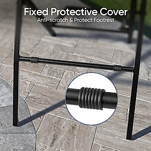 Outdoor Patio Bar Stools Set of 2, Folding Counter Height Stool with Footrest and Heavy-duty Metal Frame, Outdoor Bar Chairs with Breathable Textilene Fabric, Patio Bar Sets for Balcony, Poolside
