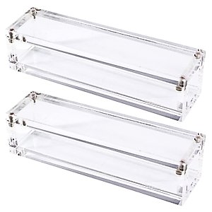 2 Pieces Dice Display Box Acrylic Dice Display Case Acrylic Dice Storage Box Magnetic Dice Box for Game Dice, Transparent