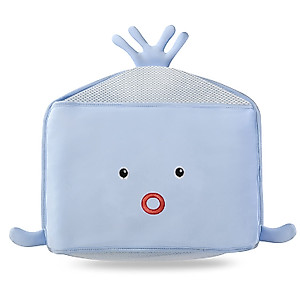 sundee Mesh Bath Toy Organizer + 36 Foam Bath Letters and Numbers,Baby and Toddlers Bathtub Mesh Quick Dry Net Bathtub Toy Holder, Perfect Toy Storage Net, Hanging Bathroom Storage Bags - Blue
