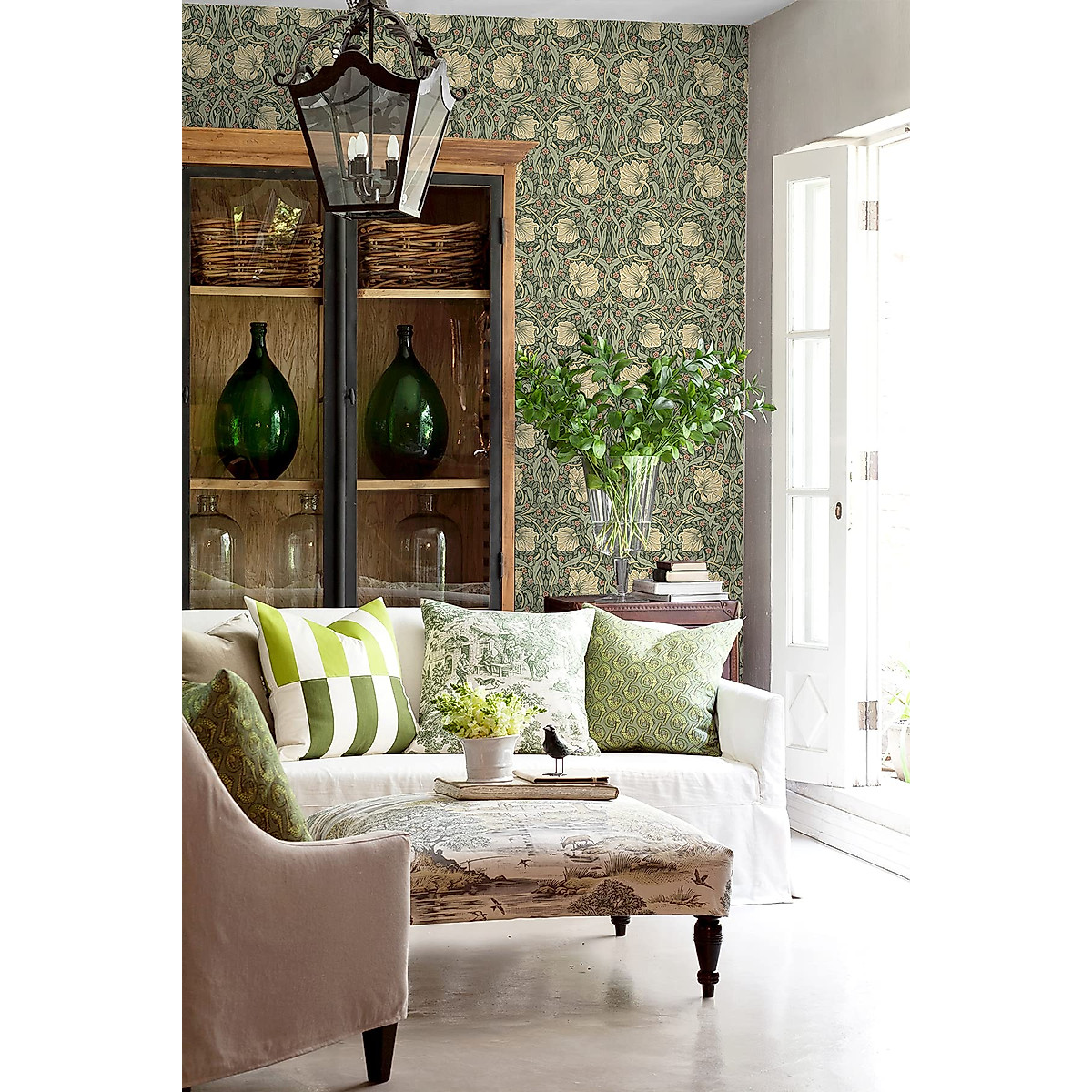 NextWall Pimpernel Floral Peel and Stick Wallpaper (Gardenia & Sage)