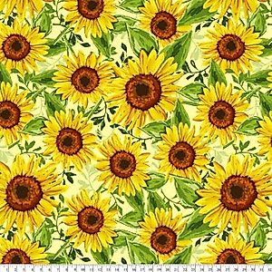 Pico Textiles 1 Yard - Sunflowers Bouquet Fleece Fabric - Sold by The Yard - Print Fleece Fabric - Ideal for Sewing Projects, Scarves, No Sew Fleece Throws and Tie Blankets