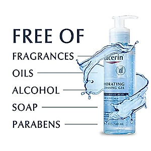 Eucerin Hydrating Cleansing Gel, Daily Facial Cleanser Formulated with Hyaluronic Acid, 6.8 Fl Oz