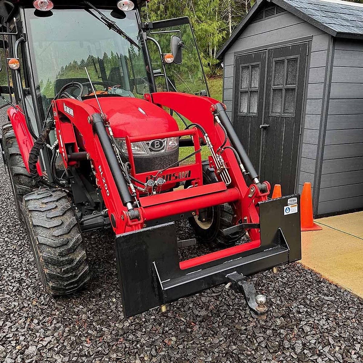 Titan Attachments Universal Cut Out Receiver Mount Plate, 1/4" Thick Skid Steer Plate Attachment, 2" Receiver Hitch, 3000 LB Weight Capacity, Quick Tach Steel Mount Plate Adapter