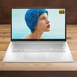 HP 2023 17.3'' FHD IPS Laptop PC Intel 4-Core i5-1135G7 Iris Xe Graphics 12GB DDR4 256GB NVMe SSD HDMI WiFi AC BT4.2 USB-C Backlit Keyboard Webcam Natural Silver Windows 10 Pro w/RE 32GB USB