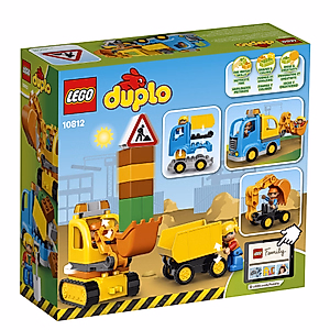 LEGO DUPLO Town Truck & Tracked Excavator 10812 Dump Truck and Excavator Kids Construction Toy with DUPLO Construction Worker Figures (26 Pieces)