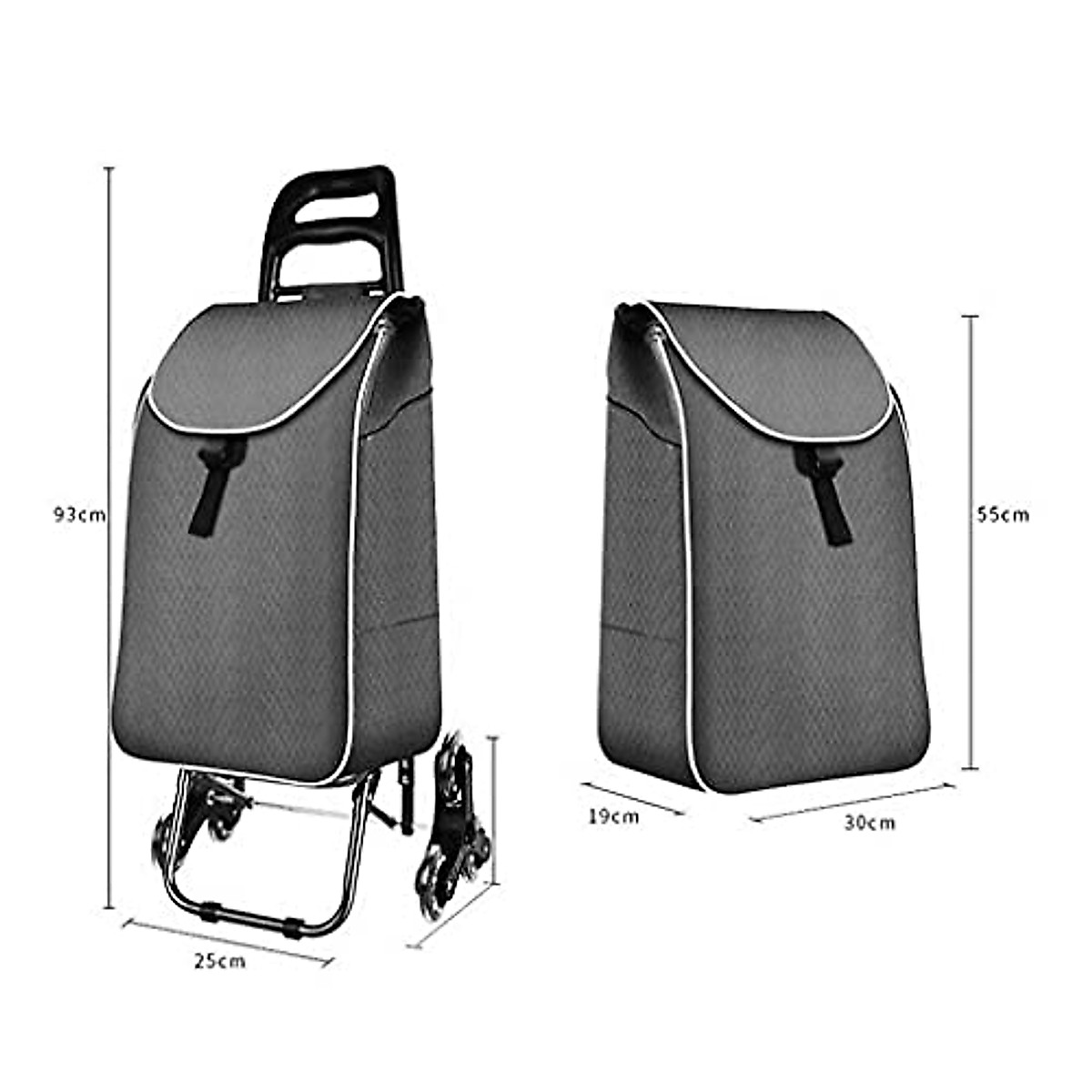 Shopping Trolley on Wheels Multi Function Shopping Cart Climb Stairs Collapsible Crystal Wheel Trolley Lever Car Luggage Cart Contains Cloth Bag Storage Hand Trucks,Coffee Color ,Shoppin