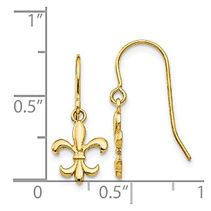 14k Fleur de lis Dangle Earrings QYE1677