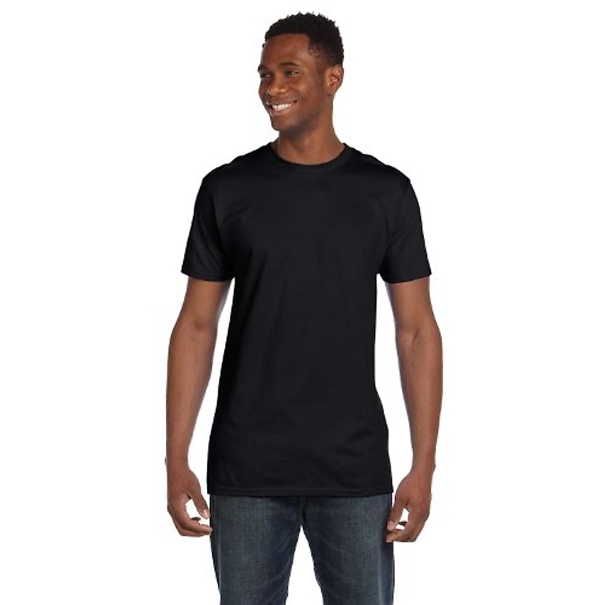 Hanes Men's Big and Tall Nano Premium Cotton T-Shirt (Pack of 2), Black, 3X-Large