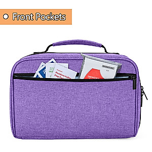 Damero Carrying Case for 2 Stethoscopes, Portable Stethoscope Case Compatible with 3M Littmann/ADC/Omron Stethoscope, BP Cuffs and Other Accessories, Purple