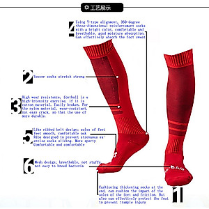 LANSHI Men's Soccer Socks Compression Long Sport High Sock Yellow Size M US(6-12)