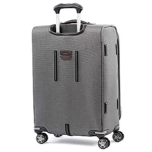 Travelpro Platinum Elite Softside Expandable Luggage, 8 Wheel Spinner Suitcase, TSA Lock, Men and Women (Vintage Grey, 2-Piece Set (21/25))
