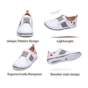 UIN Men's Fashion Sneakers Lightweight Walking Casual Loafers Slip Ons Art Painted Athletic Travel Skate Shoes Cordoba Prediction