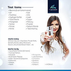 Lab Grade 17 in 1 Drinking Water Test Kit. Detect Multiple Water Chemical Contaminants and Coliform Bacteria in Water. 100 Test Strips + 2 Bacteria Tests. FSA - HSA Reimbursement Eligible