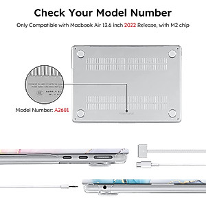 iCasso Compatible with MacBook Air 13 inch Case 2024-2022 Release M3 A3113 A2681 M2 with Liquid Retina Display, Hard Plastic Shell for Mac Air 13.6, TPU Keyboard Cover&Screen Protector(Blue Marble)