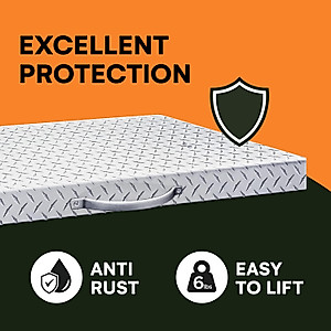 Flybold Blackstone Griddle Cover 22 inch - Waterproof Diamond Plated Design with Aluminum Hard Top Lid & Stainless Steel Handle for BBQ, Camping, Makes for Perfect Blackstone Accessories