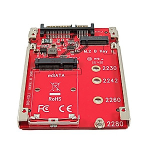 Ableconn ISAT-M2MS mSATA or M.2 NGFF SATA SSD to 2.5-Inch SATA Adapter with Aluminum Frame Bracket - Convert mSATA or M.2 SATA SSD to a 2.5" 7mm SATA Drive