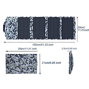 Solar Panel XINPUGUANG 28W Solar Phone Charger with 2 USB Ports,Portable,Foldable Solar Charger, Compatible with iPhone, Android,iPad,Tablets, Camera for Camping & Outdoors (Camouflage)