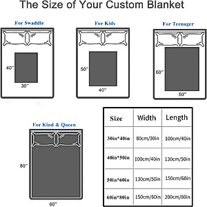 M YESCUSTOM Custom Blanket Memorial Gift with Photo Text Personalized Flannel Throw Blanket Gift for Grandpa Grandma Friends Family Couples on Birthday Christmas Anniversary - 4 Sizes