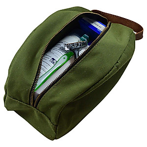Hide & Drink, Water Resistant Canvas Toiletry Bag, Organizer, Travel Dopp, Home & Office Accessories, Handmade :: Olive