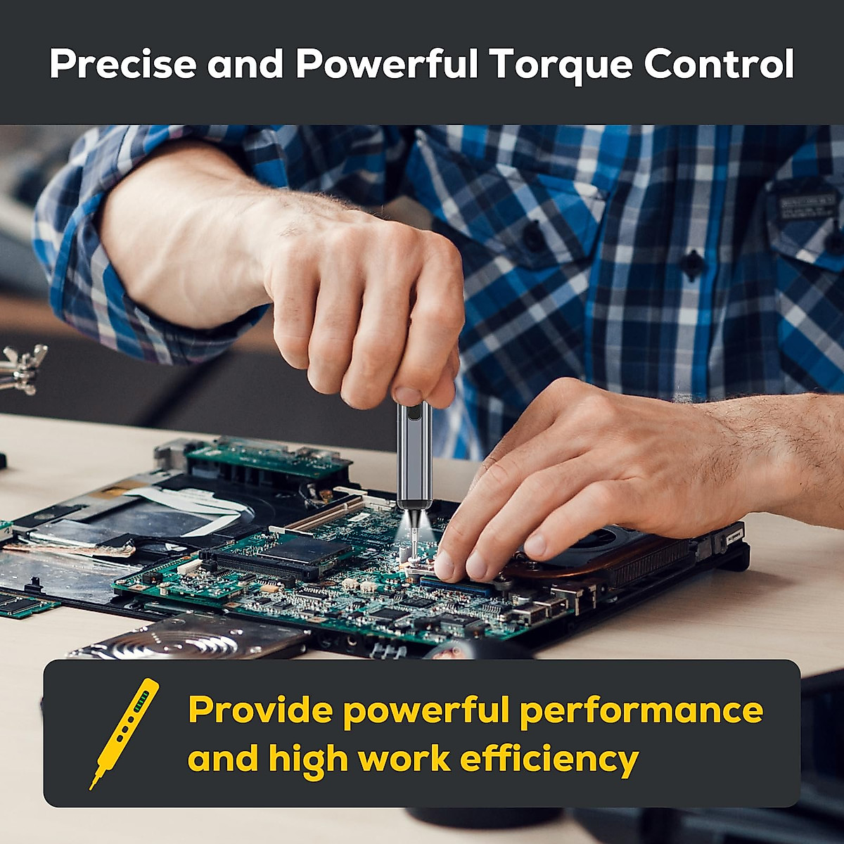 Electric Screwdriver, Power Screwdriver Set 68 in 1 Mini Cordless Screwdriver Rechargeable, 5 Torque Settings 3 LED Lights Precision Screwdriver for PC Accessories Phone Camera Laptop Gifts for Men