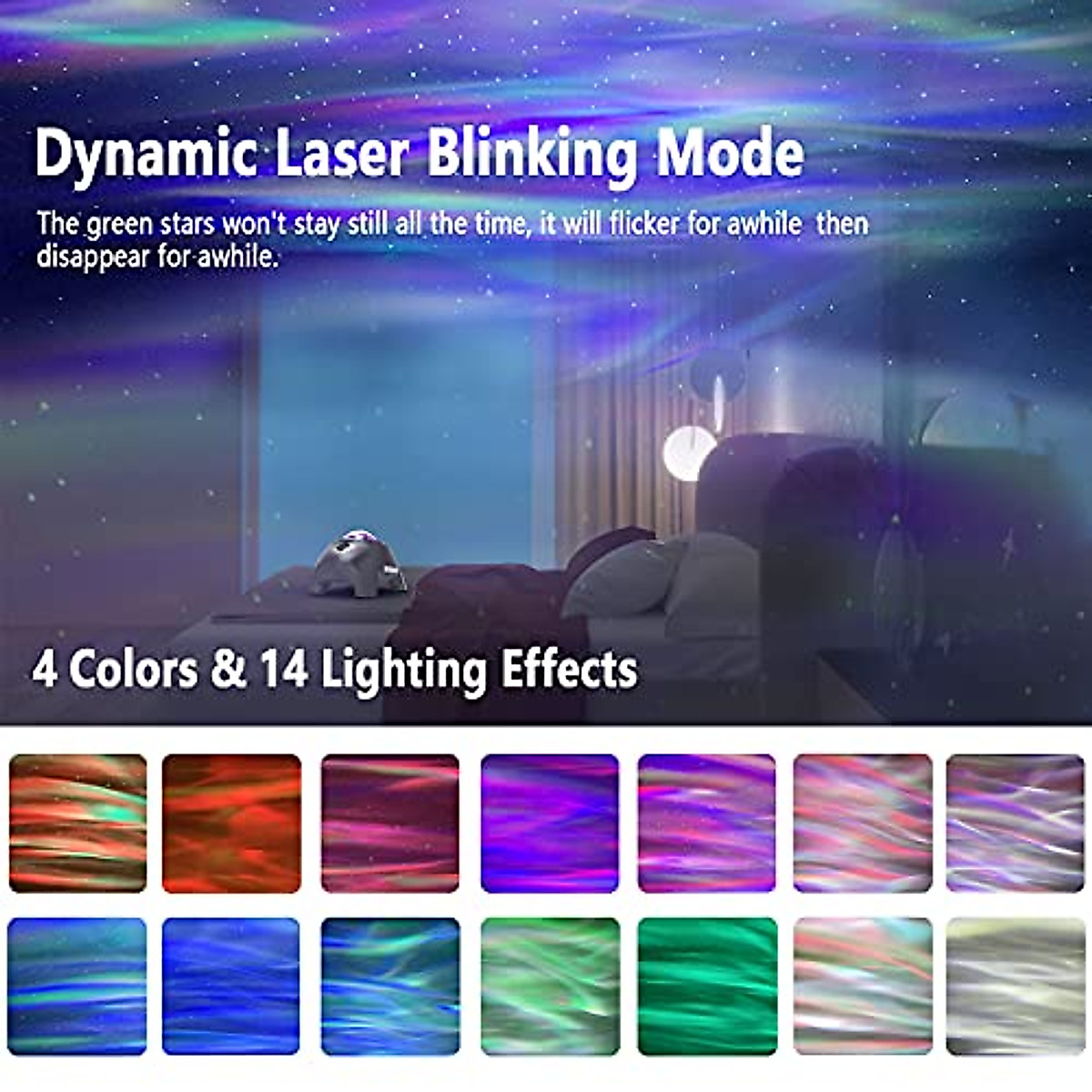 AIRIVO Northern Lights Aurora Projector (Black+ Gold)