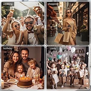 OfficeCastle 4 Pack Black Gift Bags with Tissue Paper, Medium to Large Gift Bags for Men, 8x4x11in/20x10x28 cm, Black Paper Bags with Handles