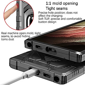 Case for Galaxy Xcover 6 Pro,Ring Kickstand for Magnetic Car Mount, Heavy Duty Military Grade Shockproof Phone Cover,PC+TPU Impact-Resistant Bumpers Protective Case,Drop-Proof,Scratch-Proof (Black)