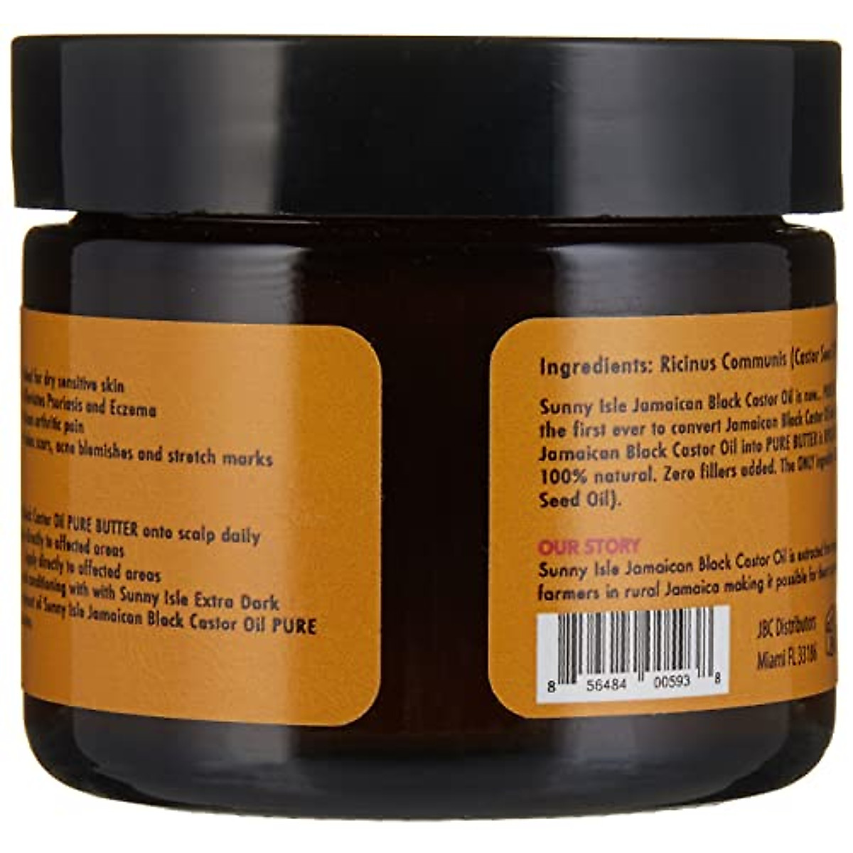 Sunny Isle Jamaican Black Castor Oil Pure Butter, Brown, 2 Fluid Ounce