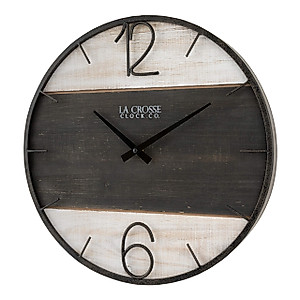 La Crosse Technology 404-4040 16" Ironwood Quartz Wall Clock, Brown